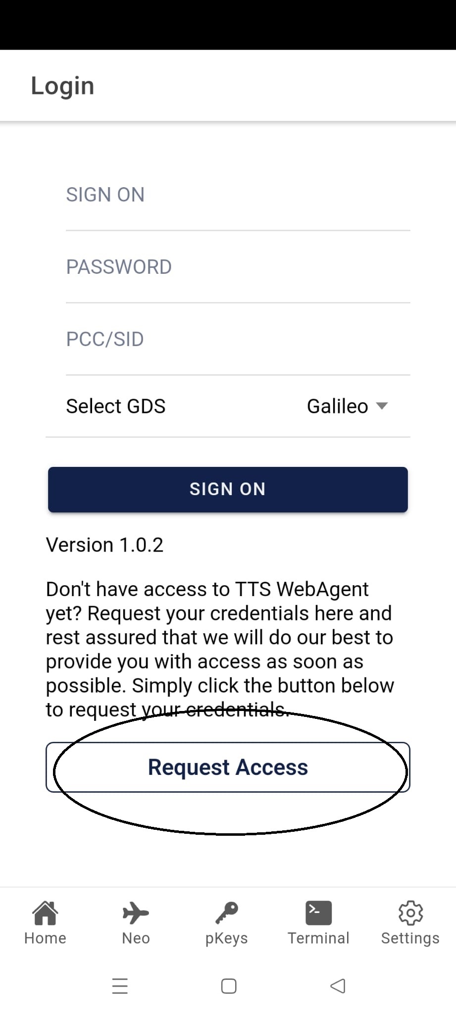 Request Access to TTS WebAgent – TTS Support