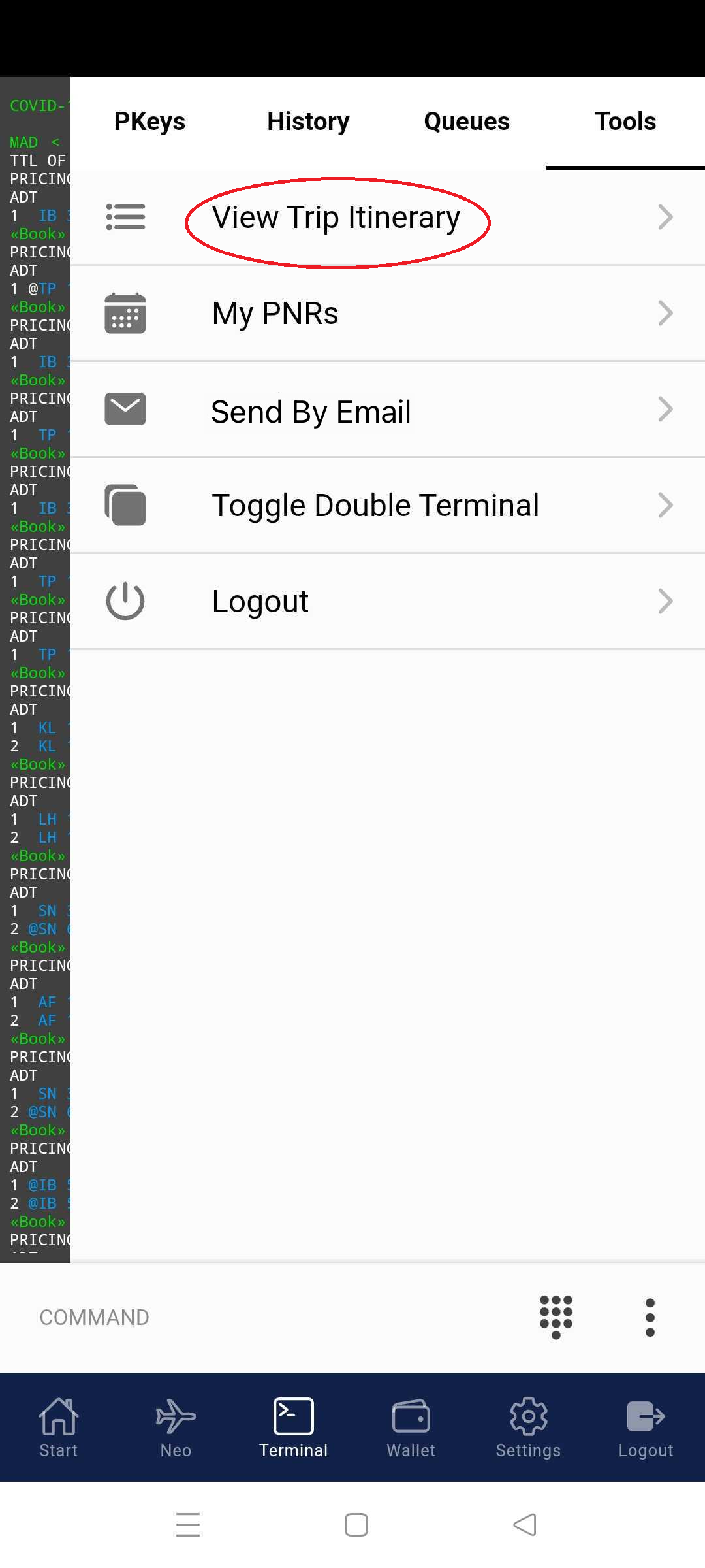 Cryptic Terminal | Tools - ViewTrip Itinerary – TTS Support