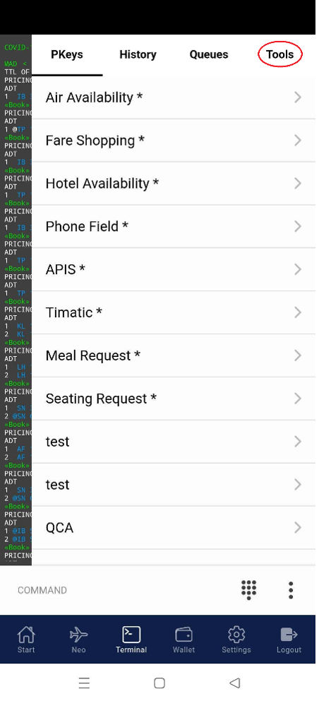 Cryptic Terminal | Tools - ViewTrip Itinerary – TTS Support