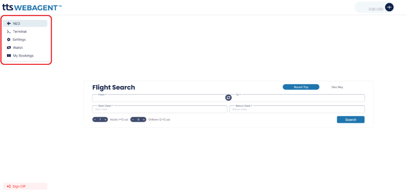 Main Menu – TTS Support