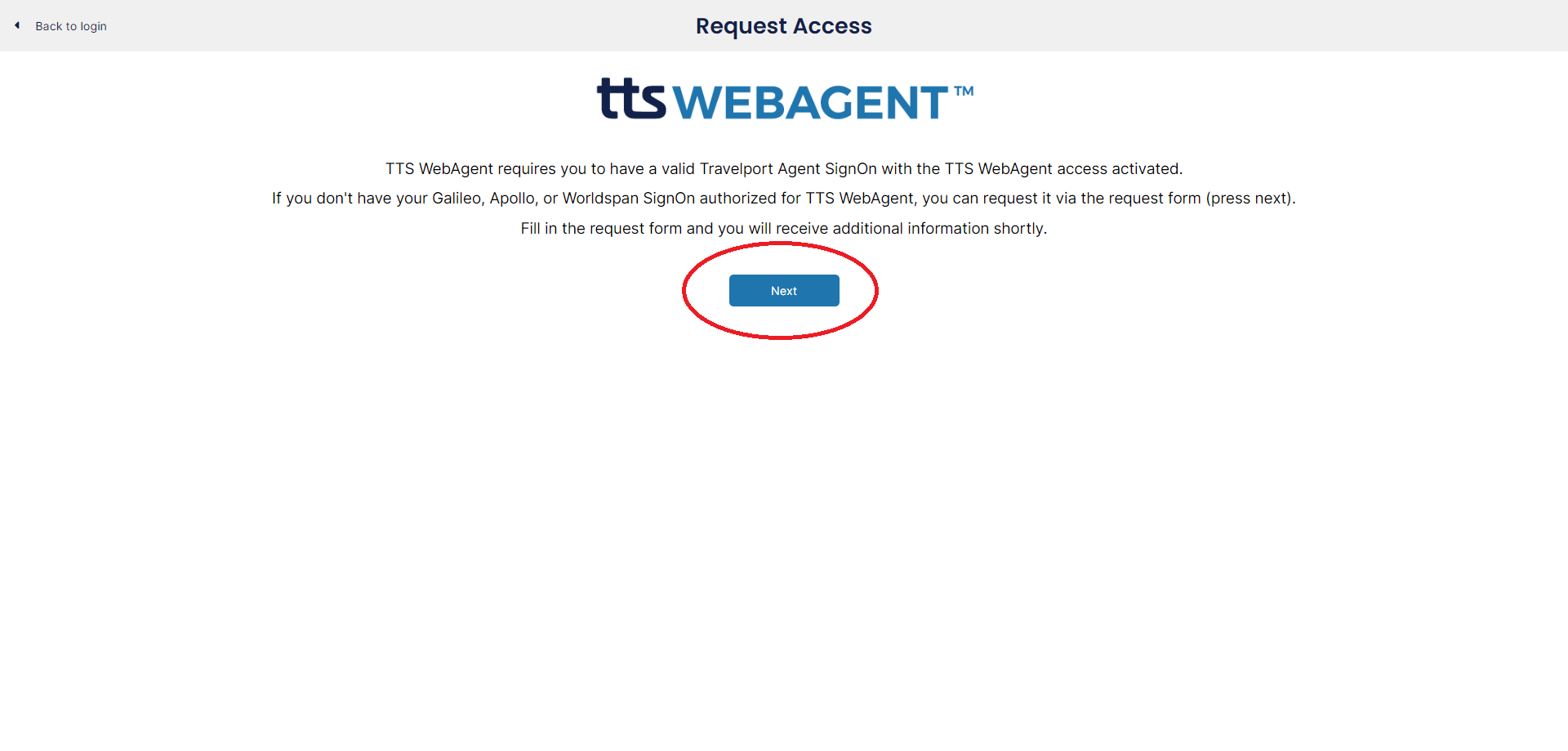 Request Access to TTS WebAgent – TTS Support
