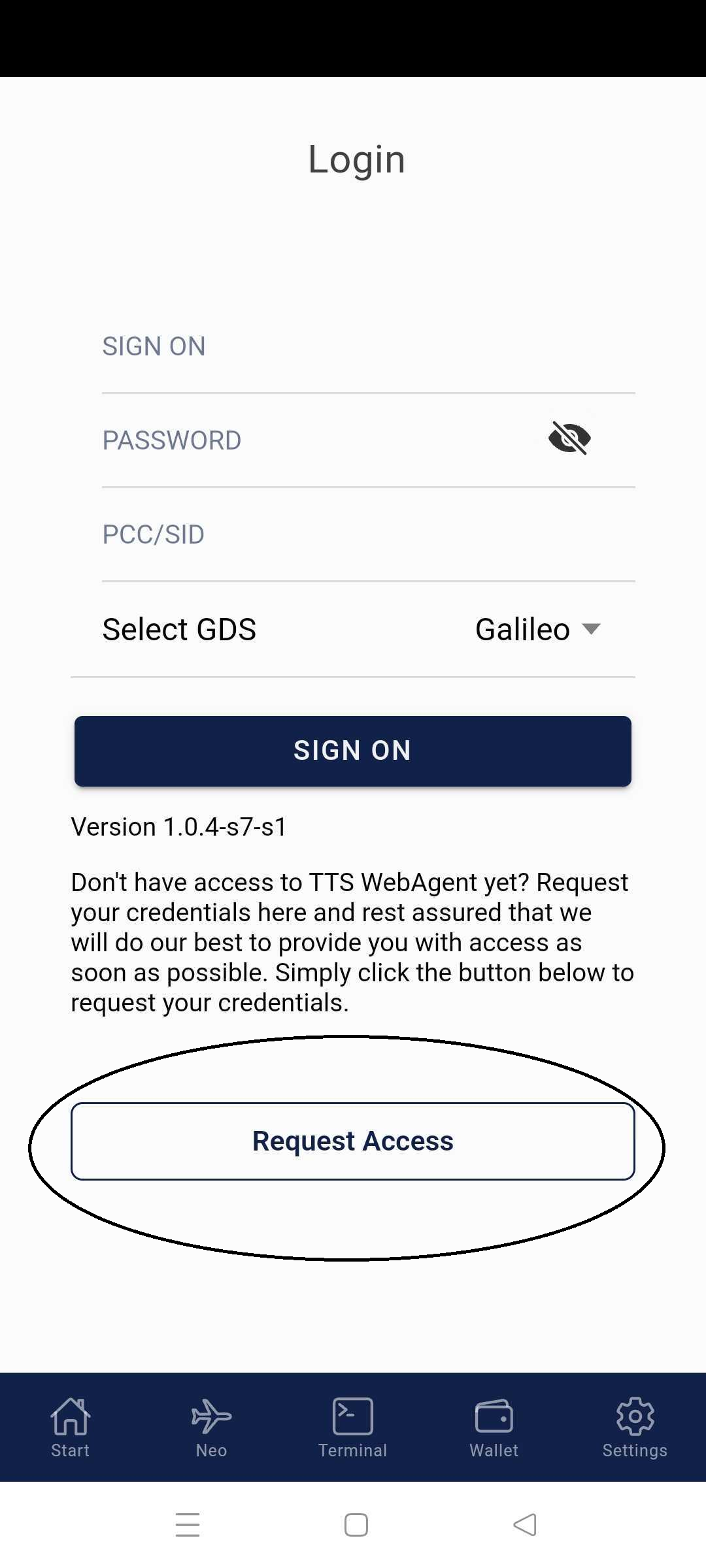 Request Access to TTS WebAgent – TTS Support